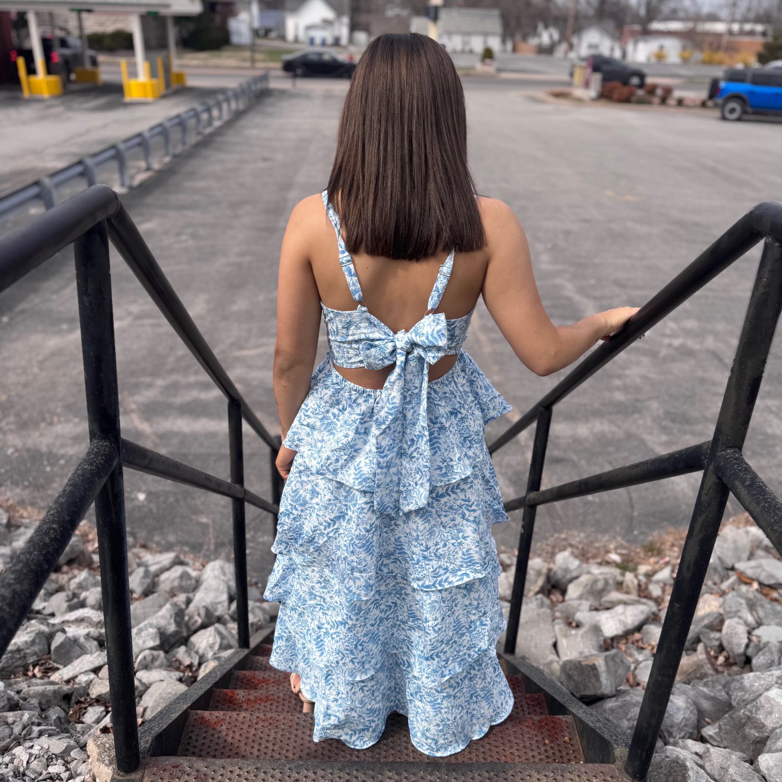 Anessa Floral Tiered Raffle Maxi Dress - Kenz Boutique